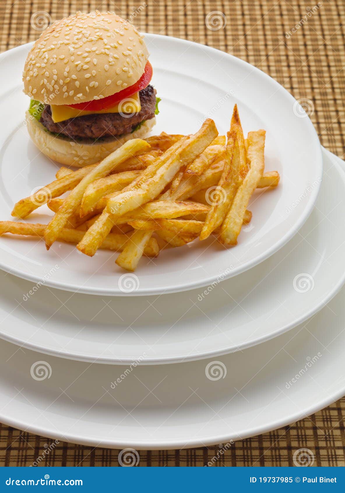 Mini Burger with French Fries Stock Image - Image of hamburger, tomato ...