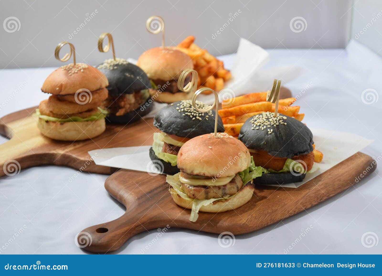 Mini Burgers stock image. Image of hamburger, small - 276181633