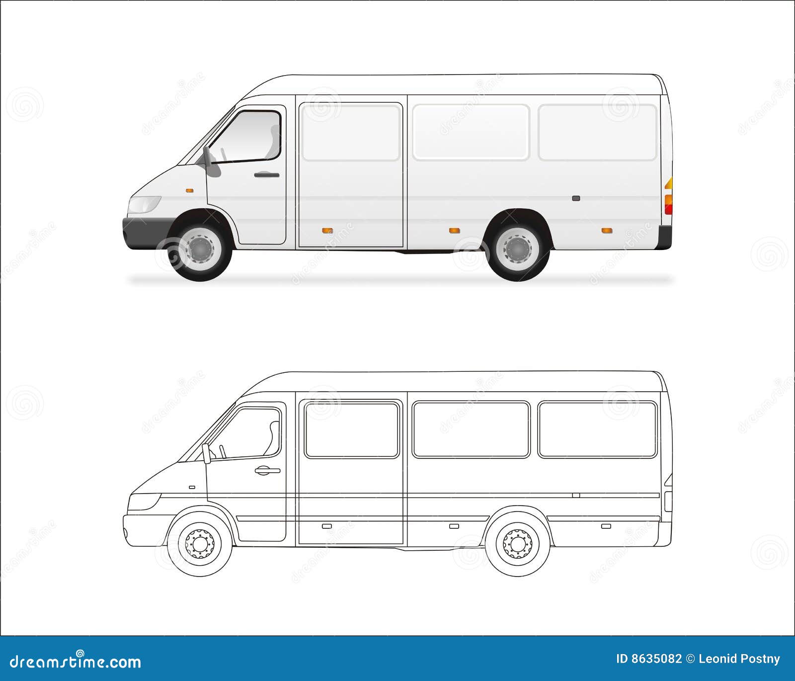Mini bus stock vector. Illustration of small, delivery - 8635082