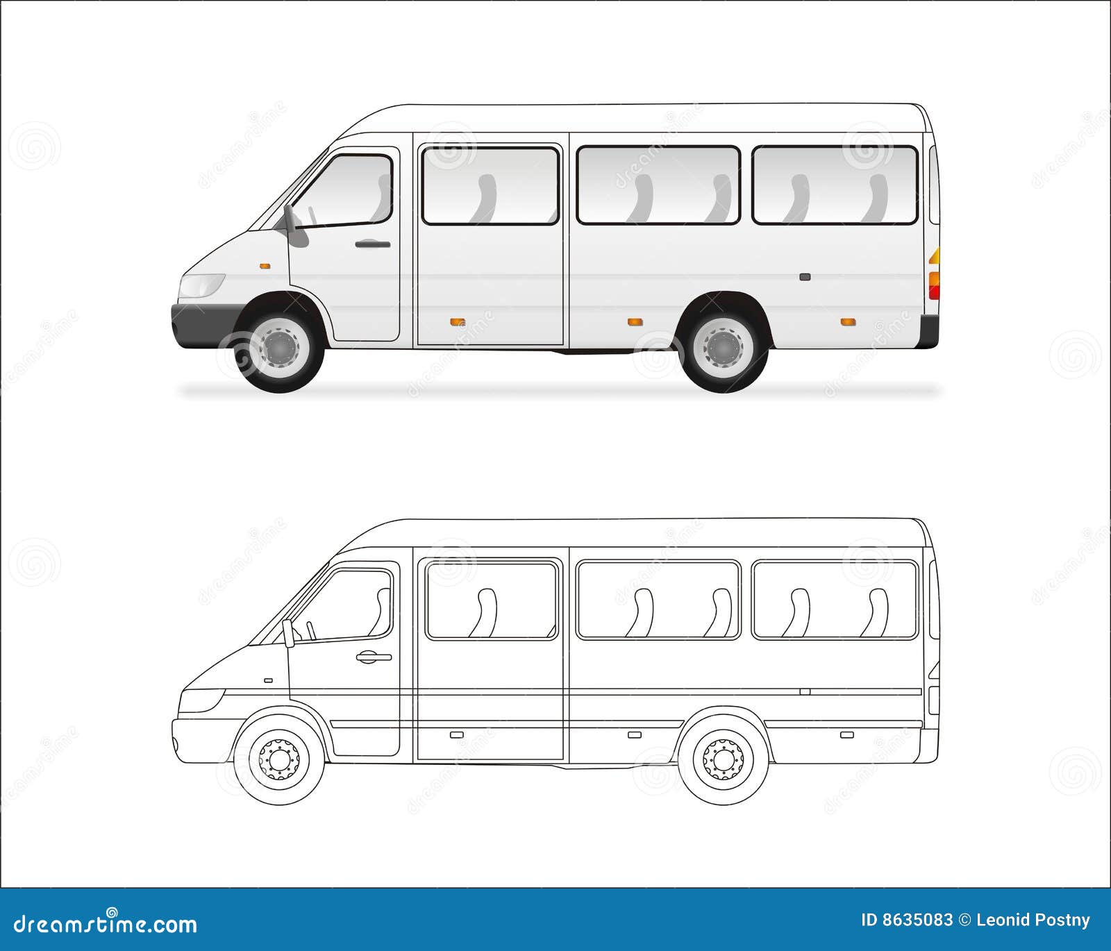 Mini bus stock vector. Illustration of scale, business - 8635083