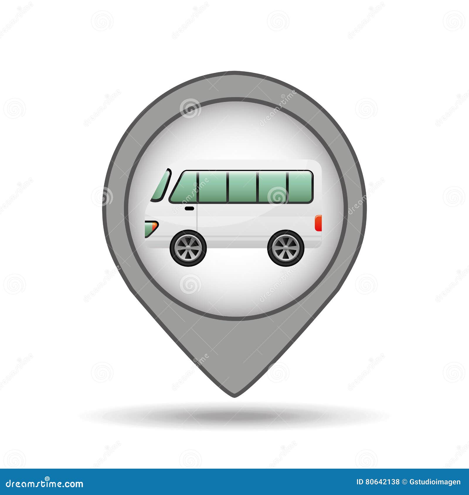 Mini Bus Icon Map Pointer Design Stock Vector - Illustration of ...