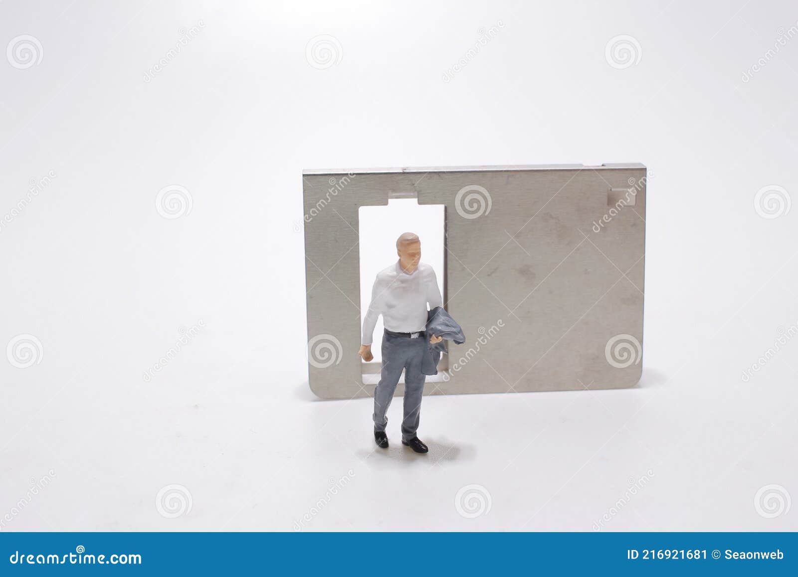 Mini Business Man Pass the Security Check at Gate Stock Image - Image ...