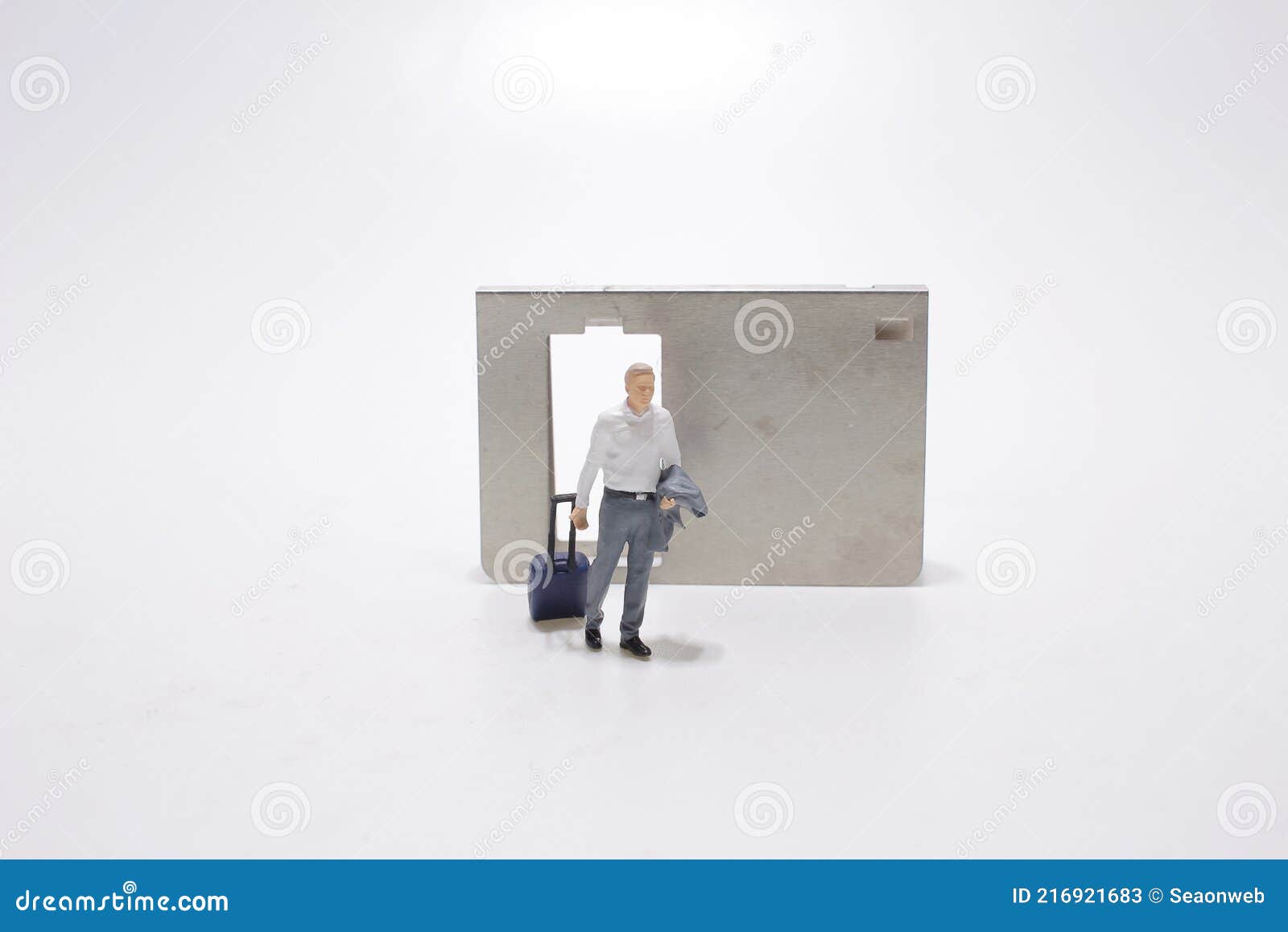 Mini Business Man Pass the Security Check at Gate Stock Image - Image ...