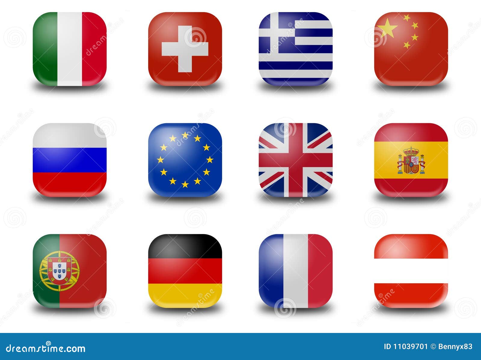 Mini-Button World Flags Stock Image - Image: 11039701