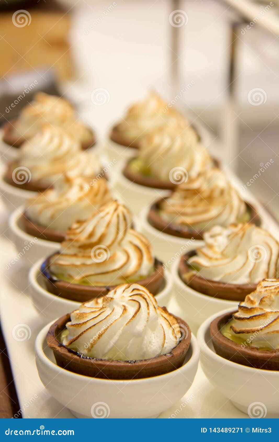 Mini Cake on Plate for Catering Stock Image - Image of cream, mini ...
