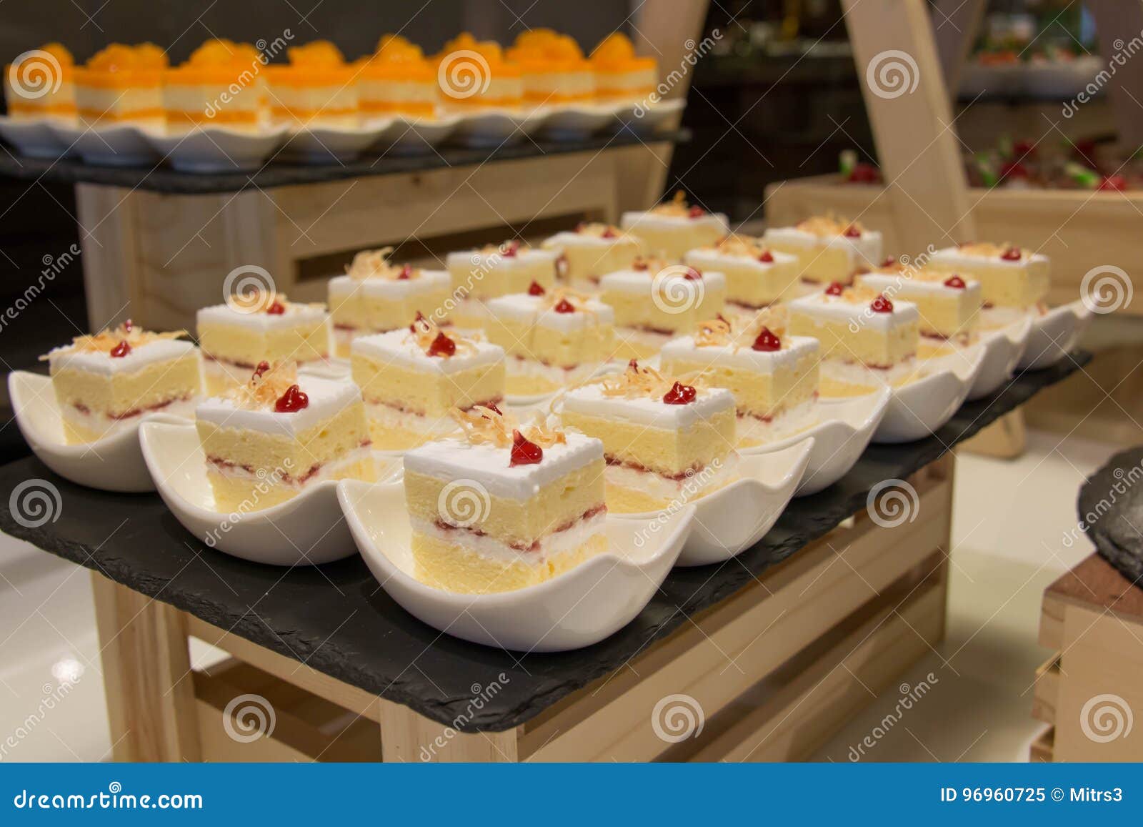 Mini Cake on the Table for the Buffet Stock Image - Image of happy ...