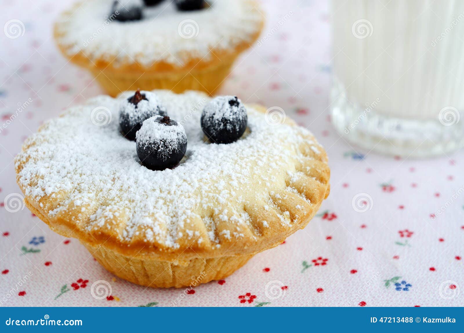 Mini Cakes with Berries and Icing Sugar Stock Photo - Image of cakes ...