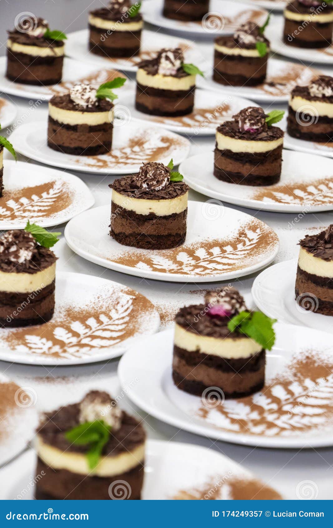 Mini cakes stock image. Image of cream, decorated, dessert - 174249357