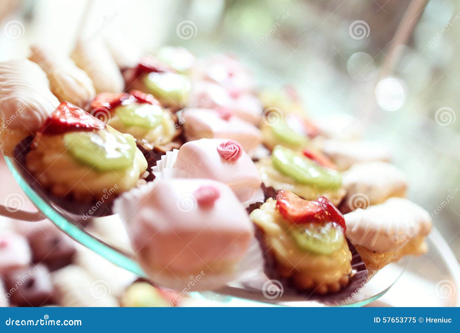 Mini cakes stock image. Image of cream, birthday, currant - 57653775