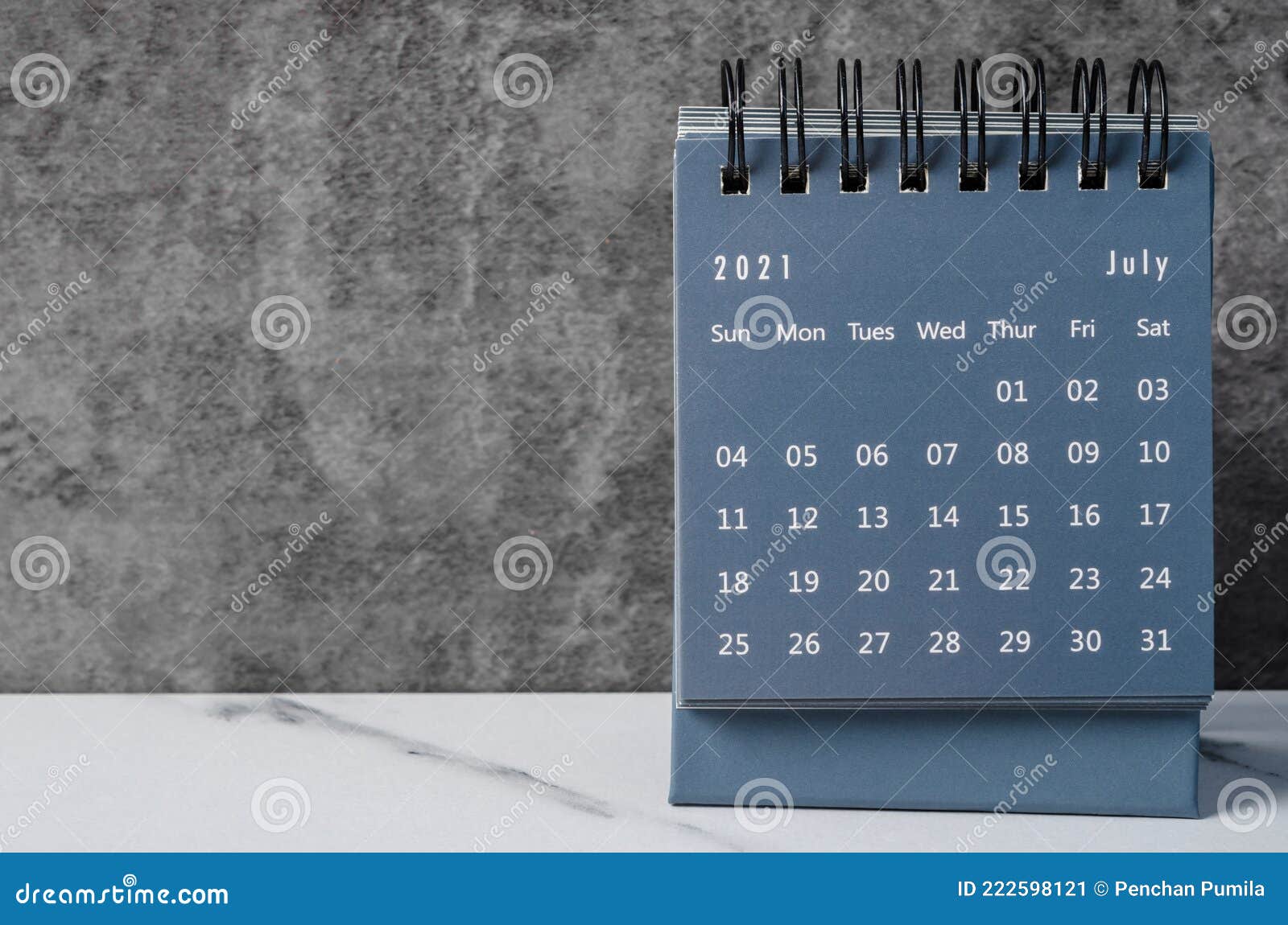 Mini Calendar July 2021 stock image. Image of organize - 222598121