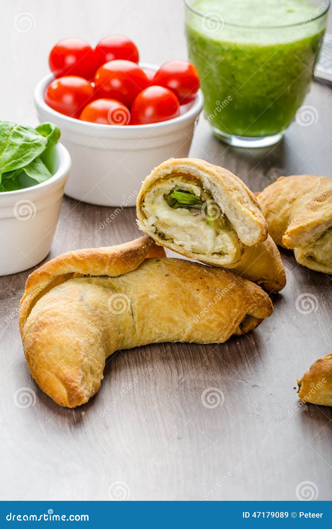 Mini Calzone Roll with Herbs and Cheese Stock Image - Image of dish ...