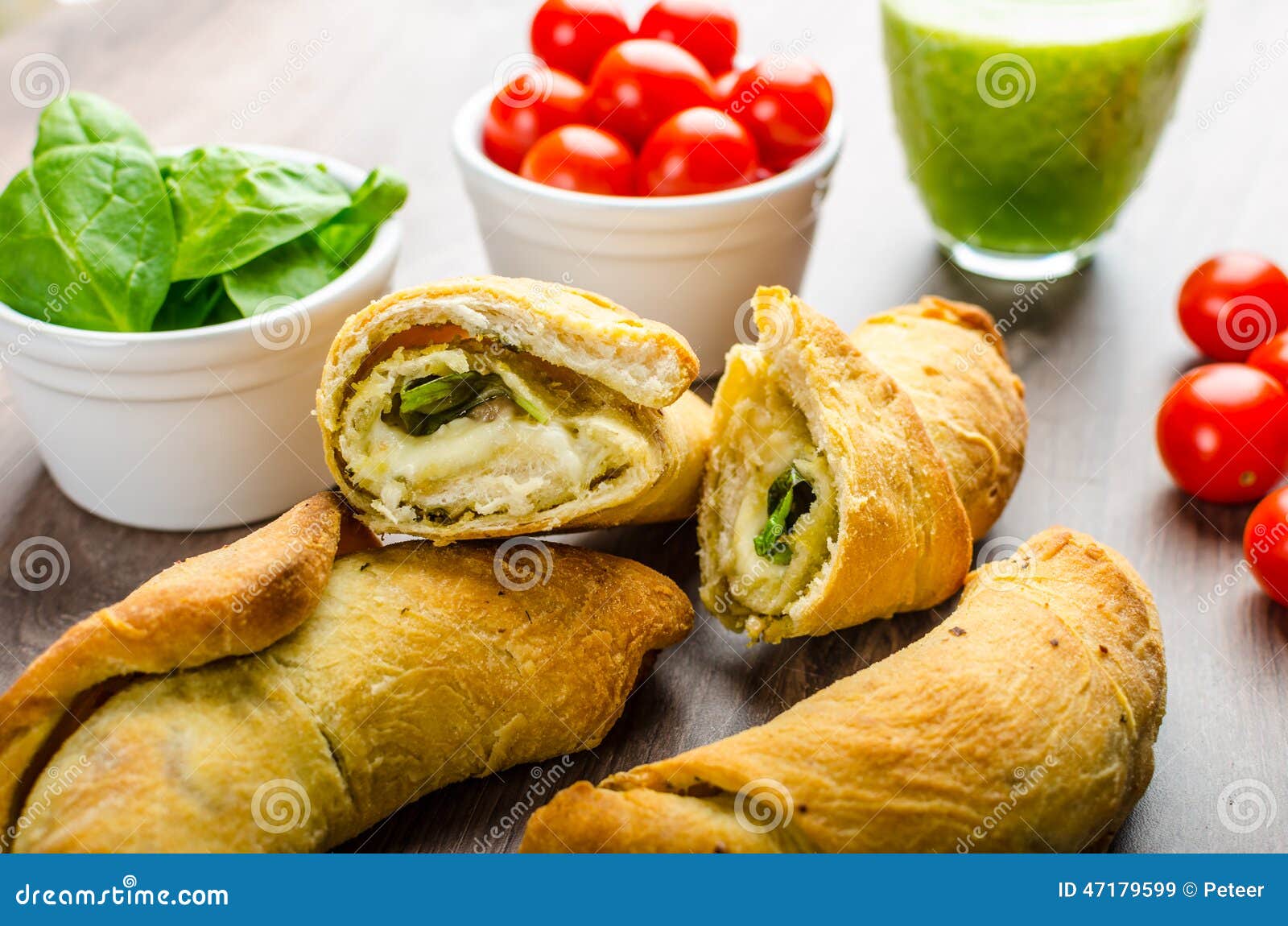 Mini Calzone Roll with Herbs and Cheese Stock Image - Image of ...