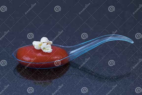 Mini Canap with Elements of Molecular Kitchen Stock Photo - Image of ...