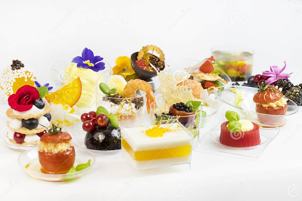 Mini Canap with Elements of Molecular Kitchen Stock Image - Image of ...