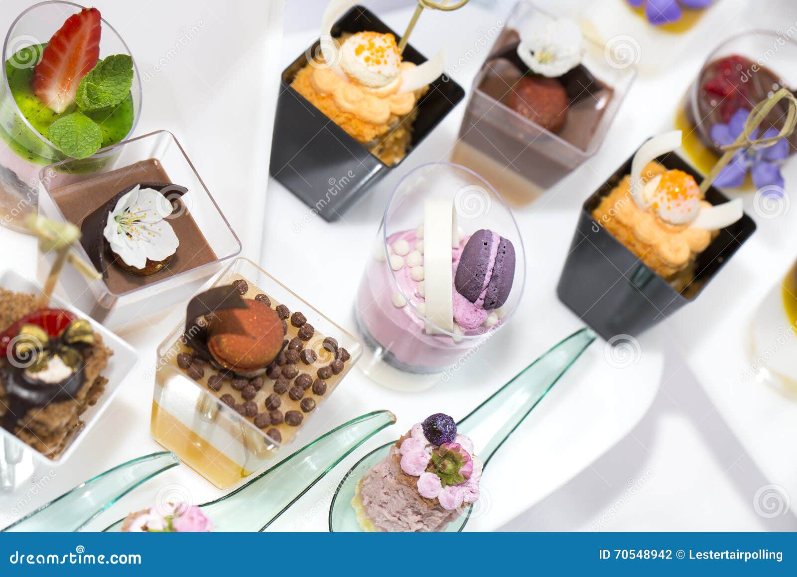 Mini canape stock photo. Image of flowers, plastic, banquet - 70548942