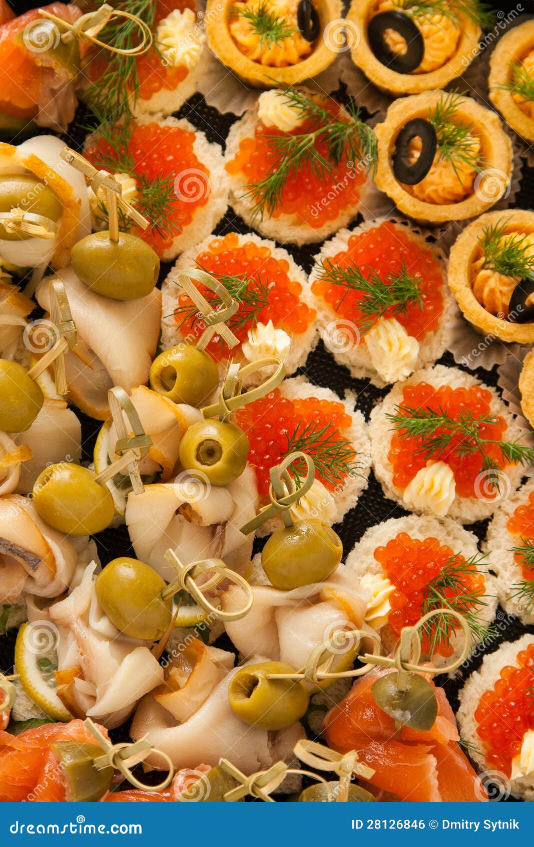 Mini Canape with Different Fish Stock Photo - Image of natural, juicy ...