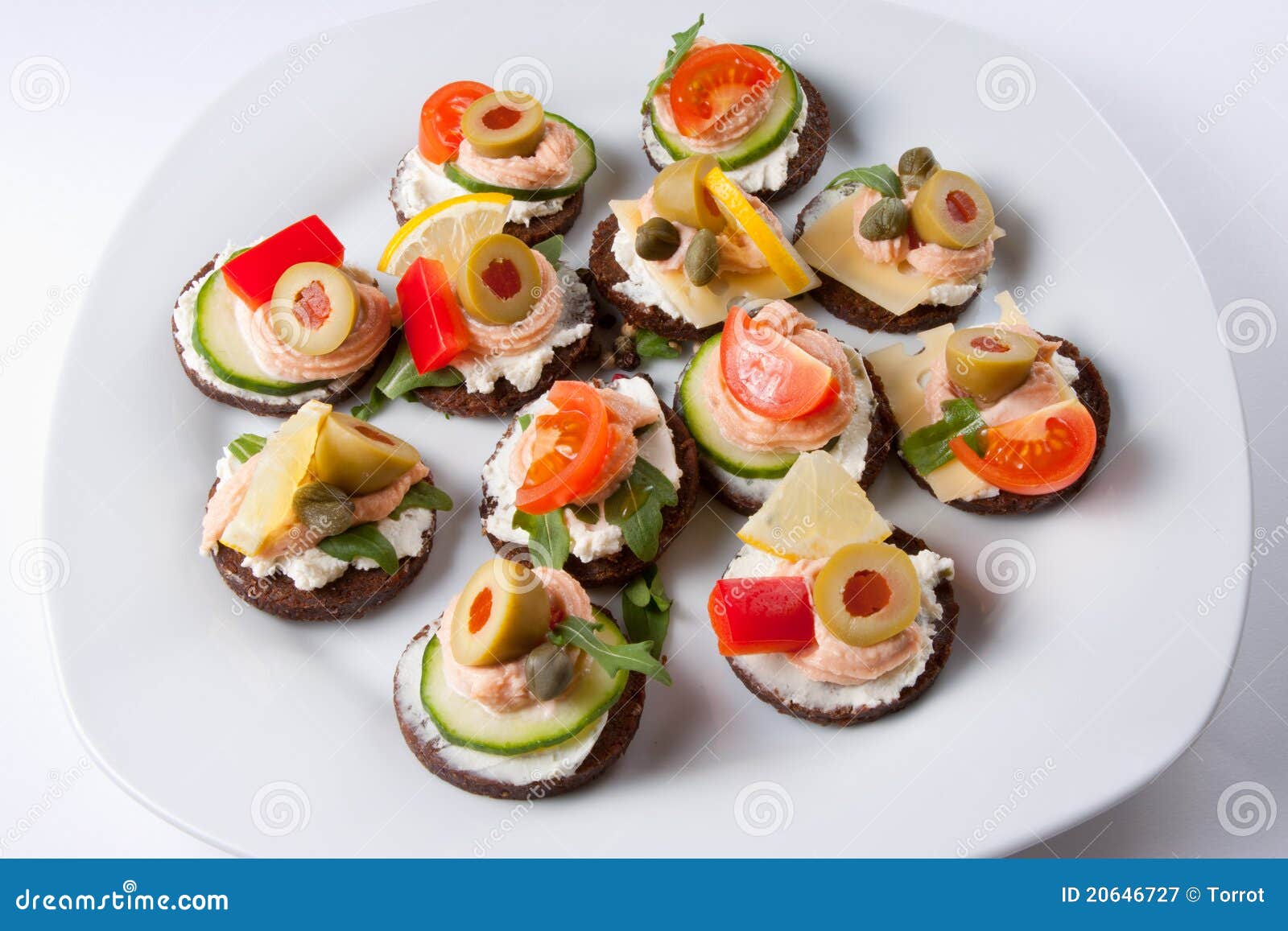Mini canapes stock image. Image of sandwich, olives, small - 20646727