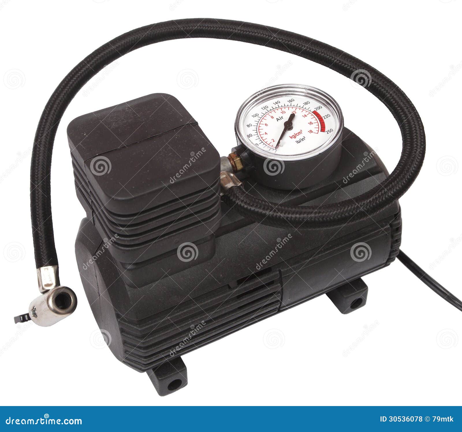 Mini Car Compressor for Tires Stock Photo - Image of pressure, motor ...