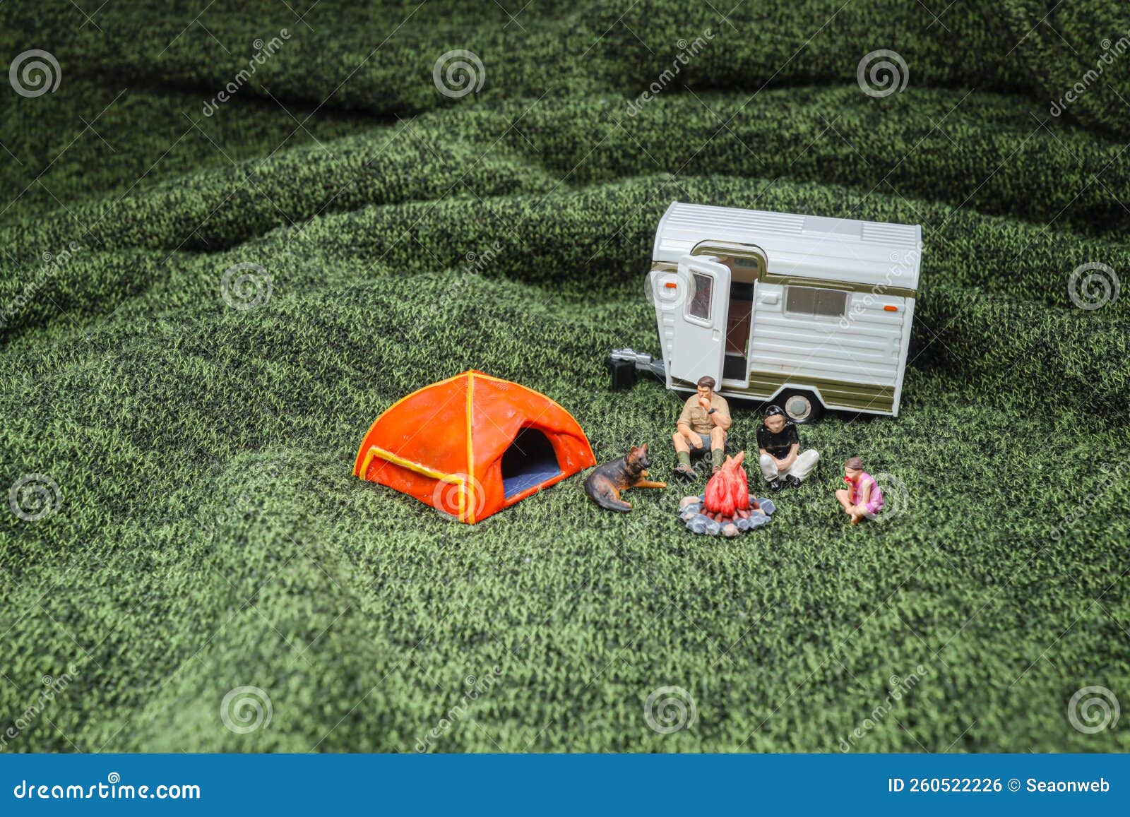 The Mini Car Travel Concept Camping Place Stock Photo - Image of night ...