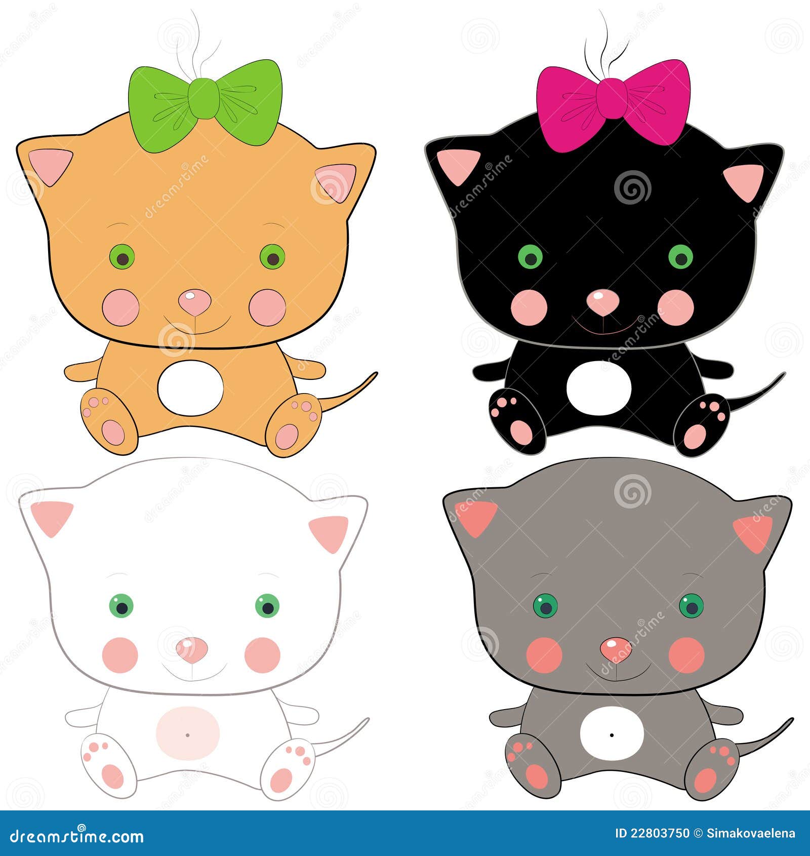 Mini cats stock vector. Illustration of smiling, drawing - 22803750