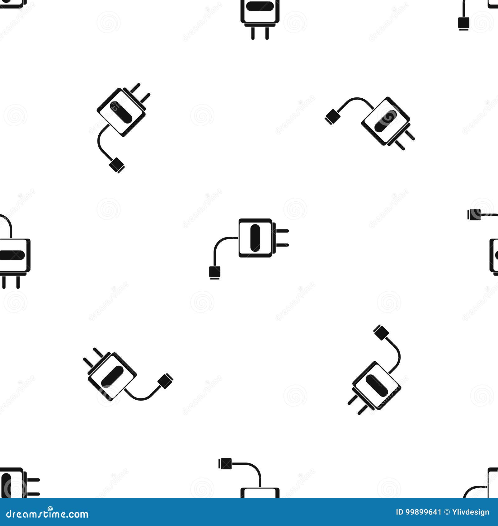 Mini Charger Pattern Seamless Black Stock Vector - Illustration of ...