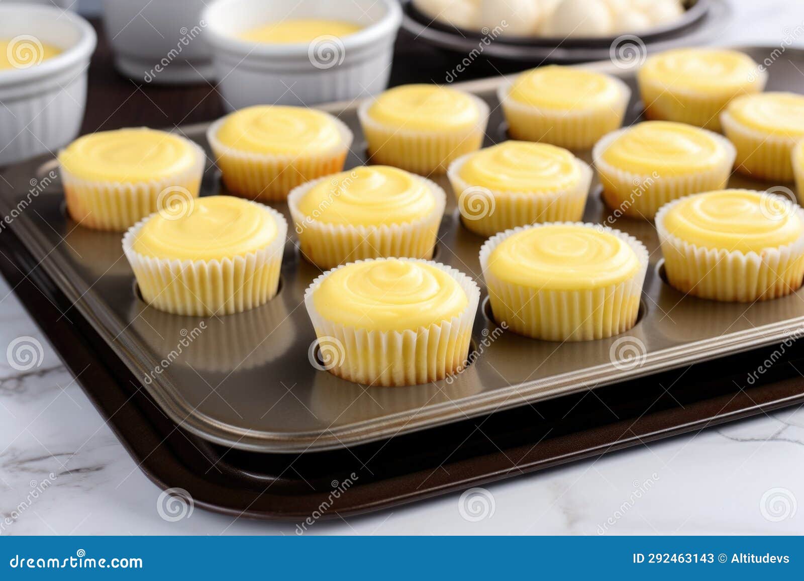 Mini Cheesecake Cupcake Form on a Tray Stock Image - Image of baked ...
