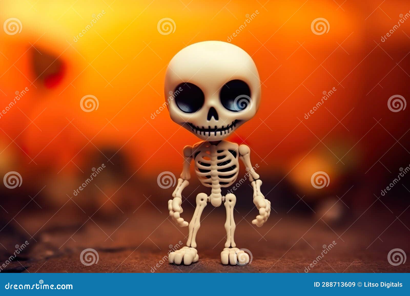 Mini Chibi Skeleton In Forest Background Stock Photo | CartoonDealer ...