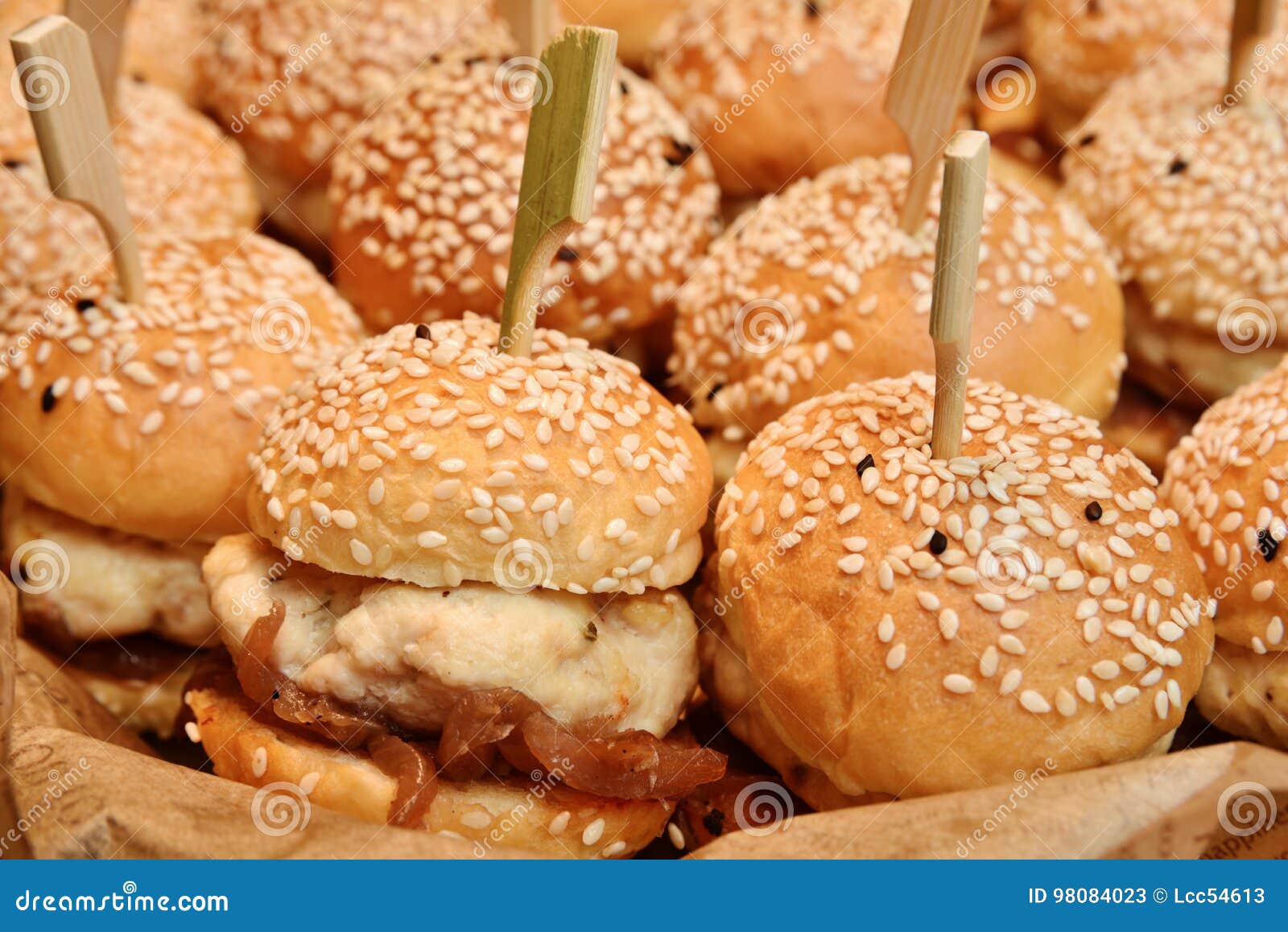 Mini chicken burgers stock image. Image of gourmet, lettuce - 98084023