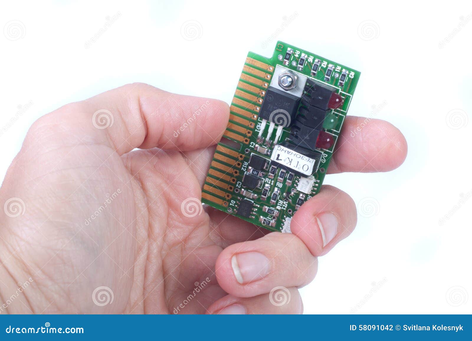 Mini chip in hand stock photo. Image of circuit, microprocessor - 58091042
