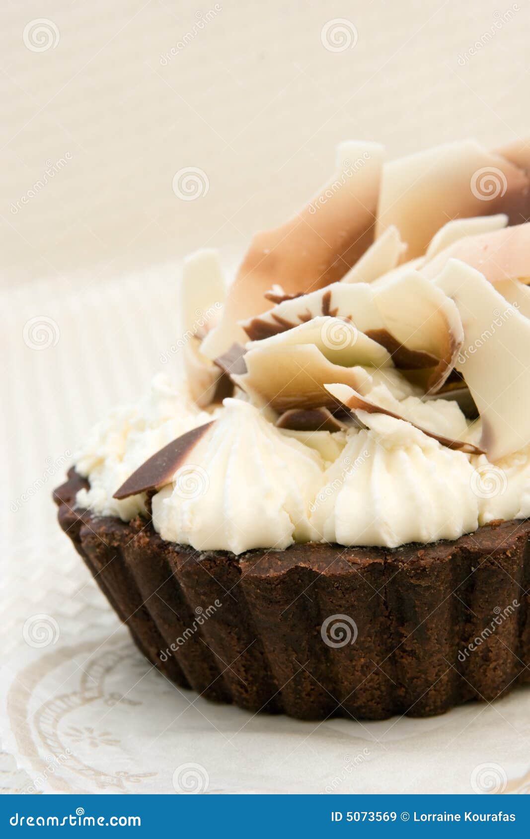 Mini Chocolate Tarts With Piece Chocolate And Mint On A Gray Background ...