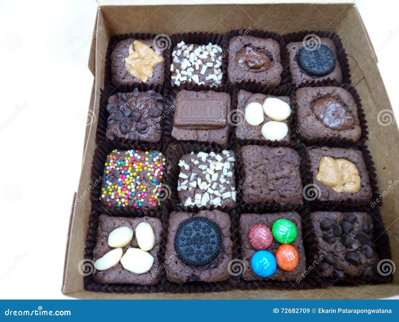 Mini chocolate cake in box stock image. Image of variety - 72682709