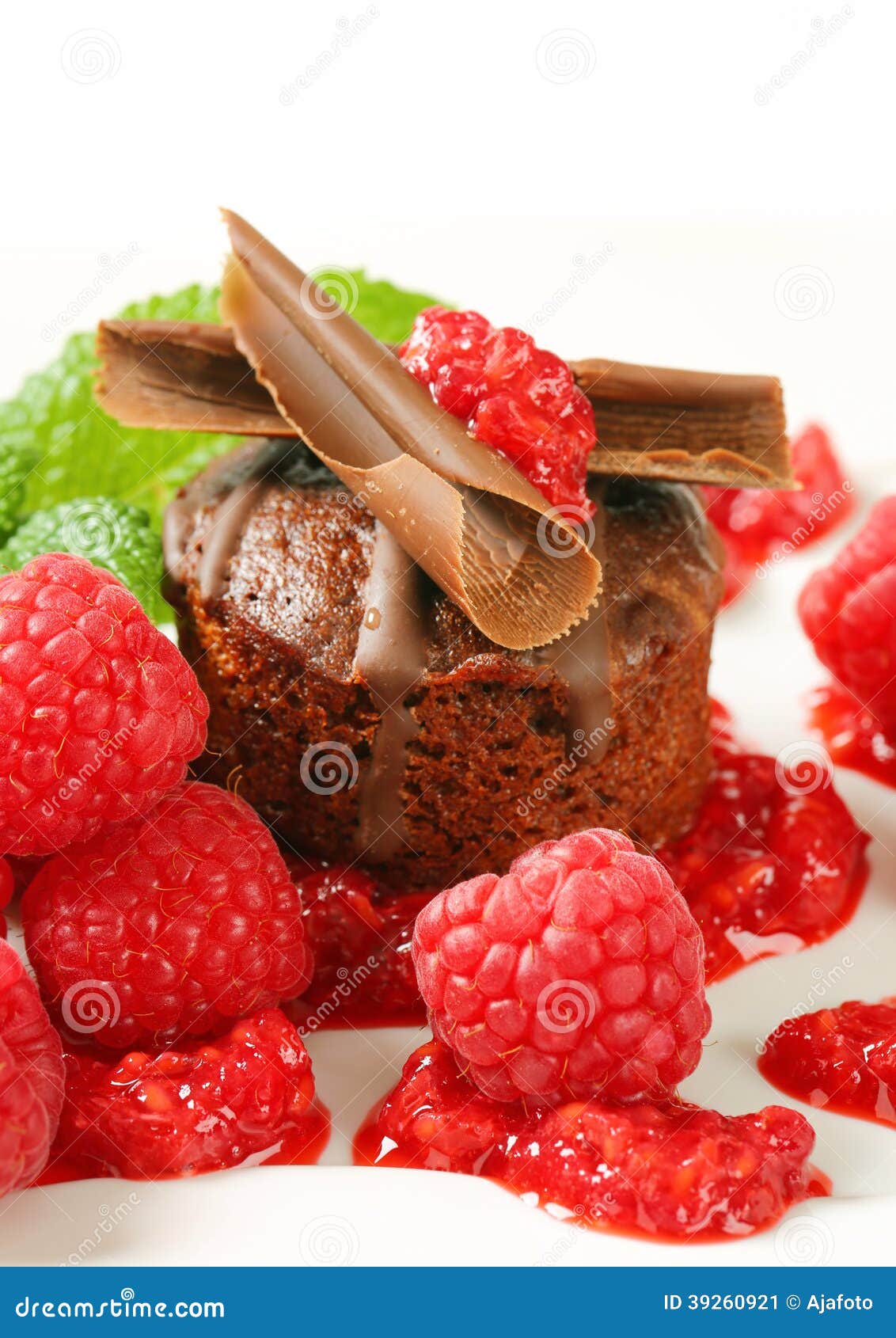 Mini Chocolate Cake with Fresh Raspberries Stock Image - Image of fresh ...