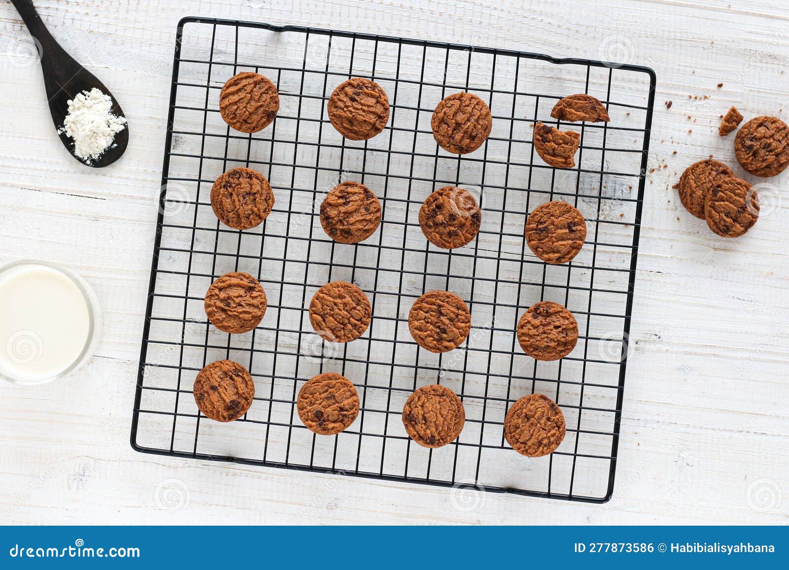 Mini Chocolate Cookies on a White Table. Stock Photo - Image of cookies ...