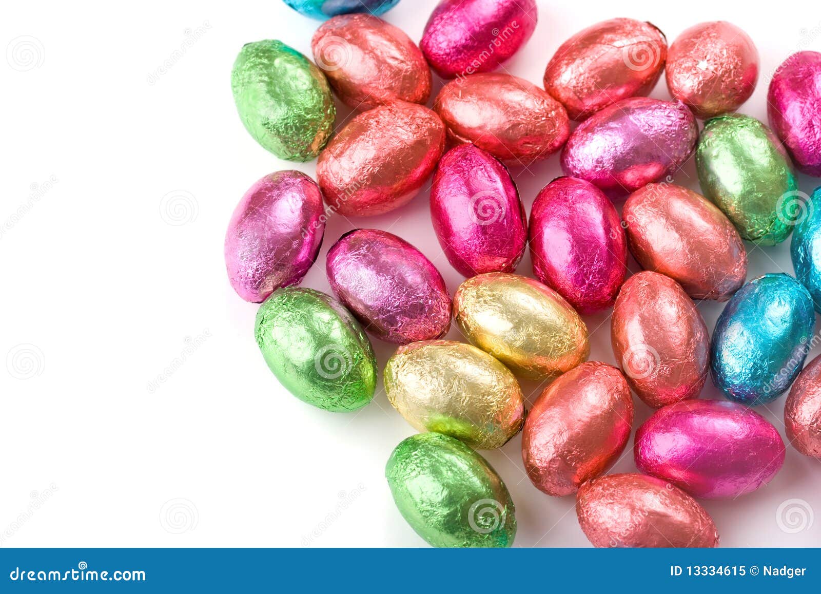 Mini Chocolate Easter Eggs on White Background Stock Image - Image of ...