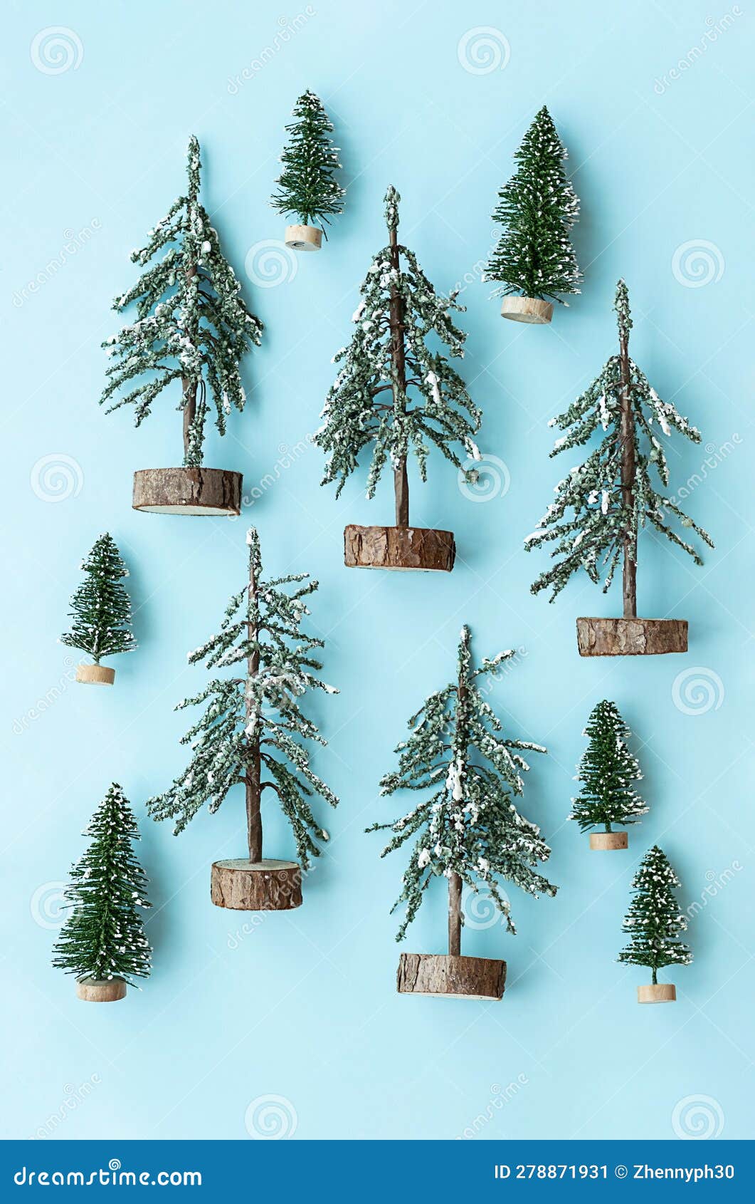 Mini Christmas Trees Layout Stock Image - Image of celebrate, tree ...