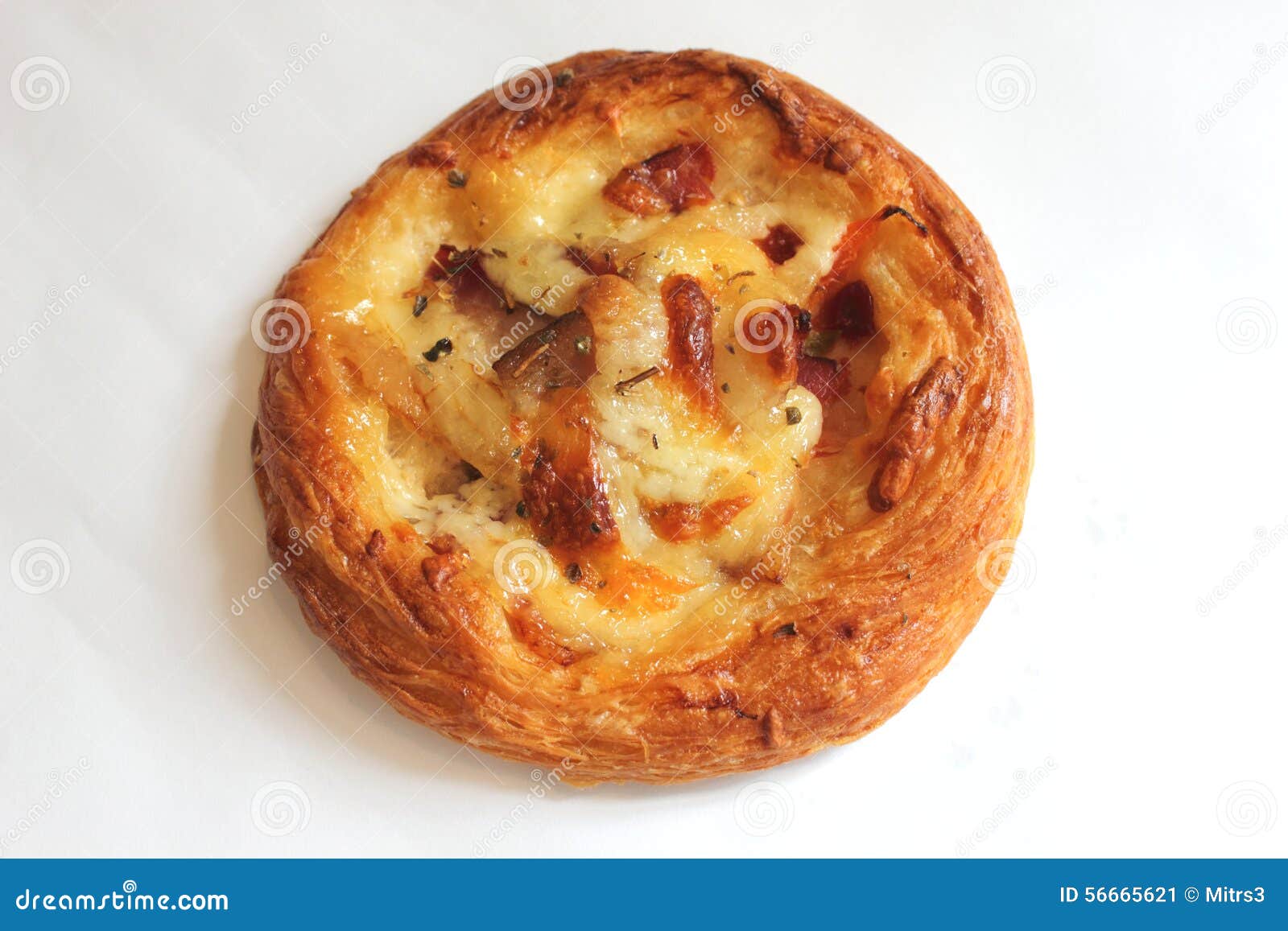 Mini Circle Pizza Isolated on White Background. Stock Image - Image of ...