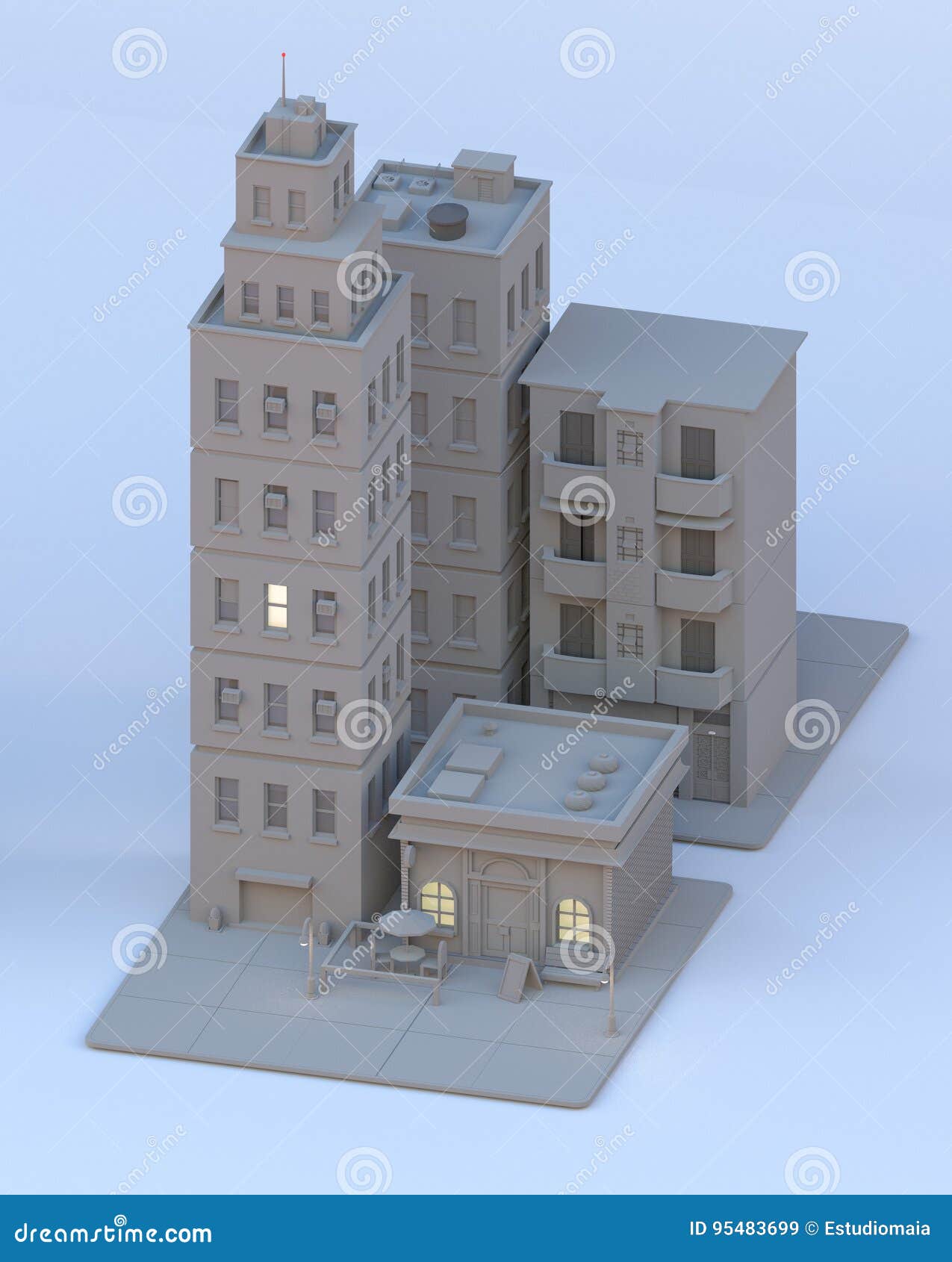 Mini city building stock illustration. Illustration of block - 95483699