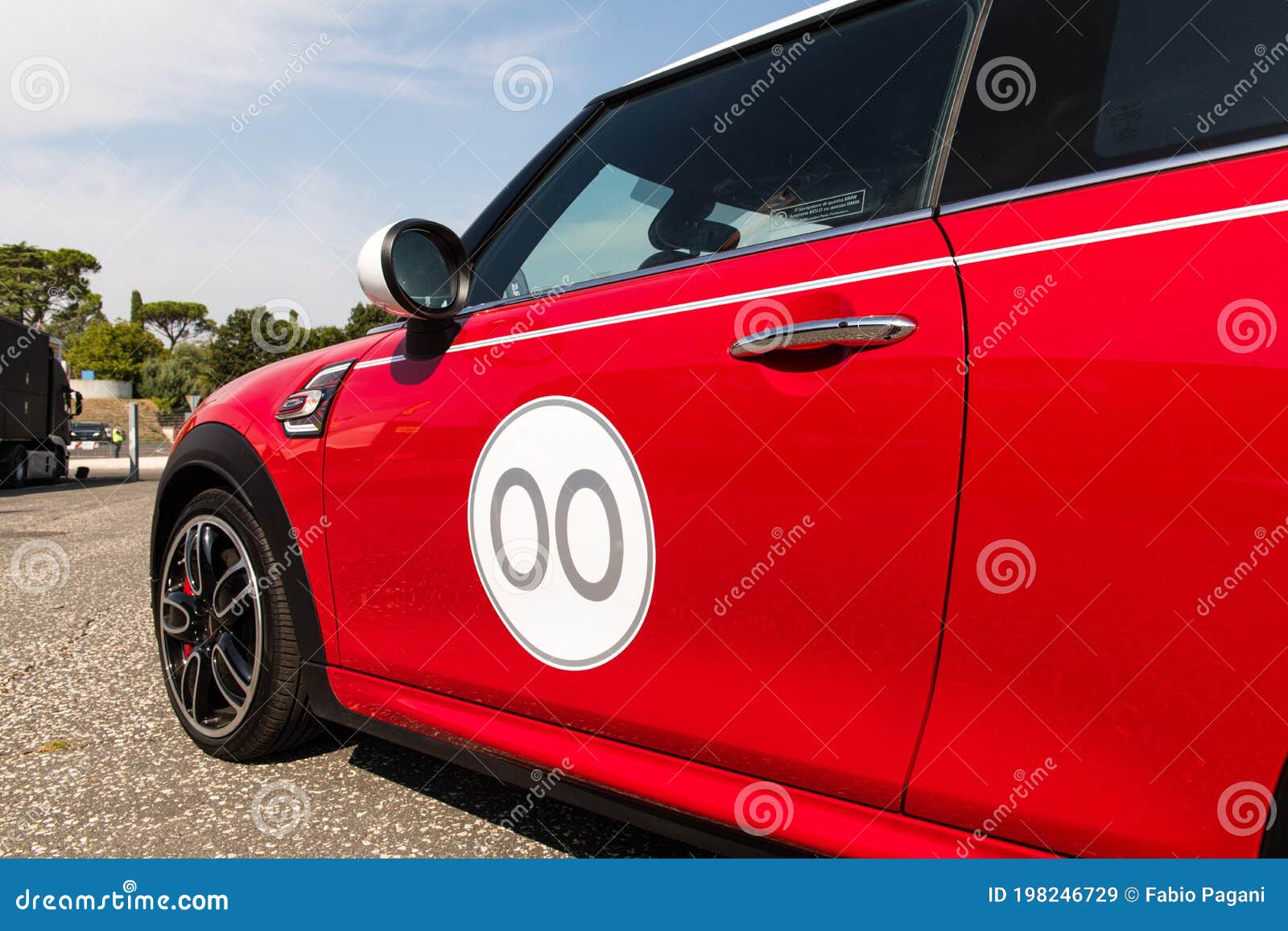 Mini Cooper Red Car Rear View Number Zero Editorial Stock Image - Image ...