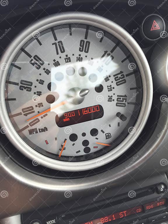 Mini Cooper Speedometer stock photo. Image of speed - 111438590