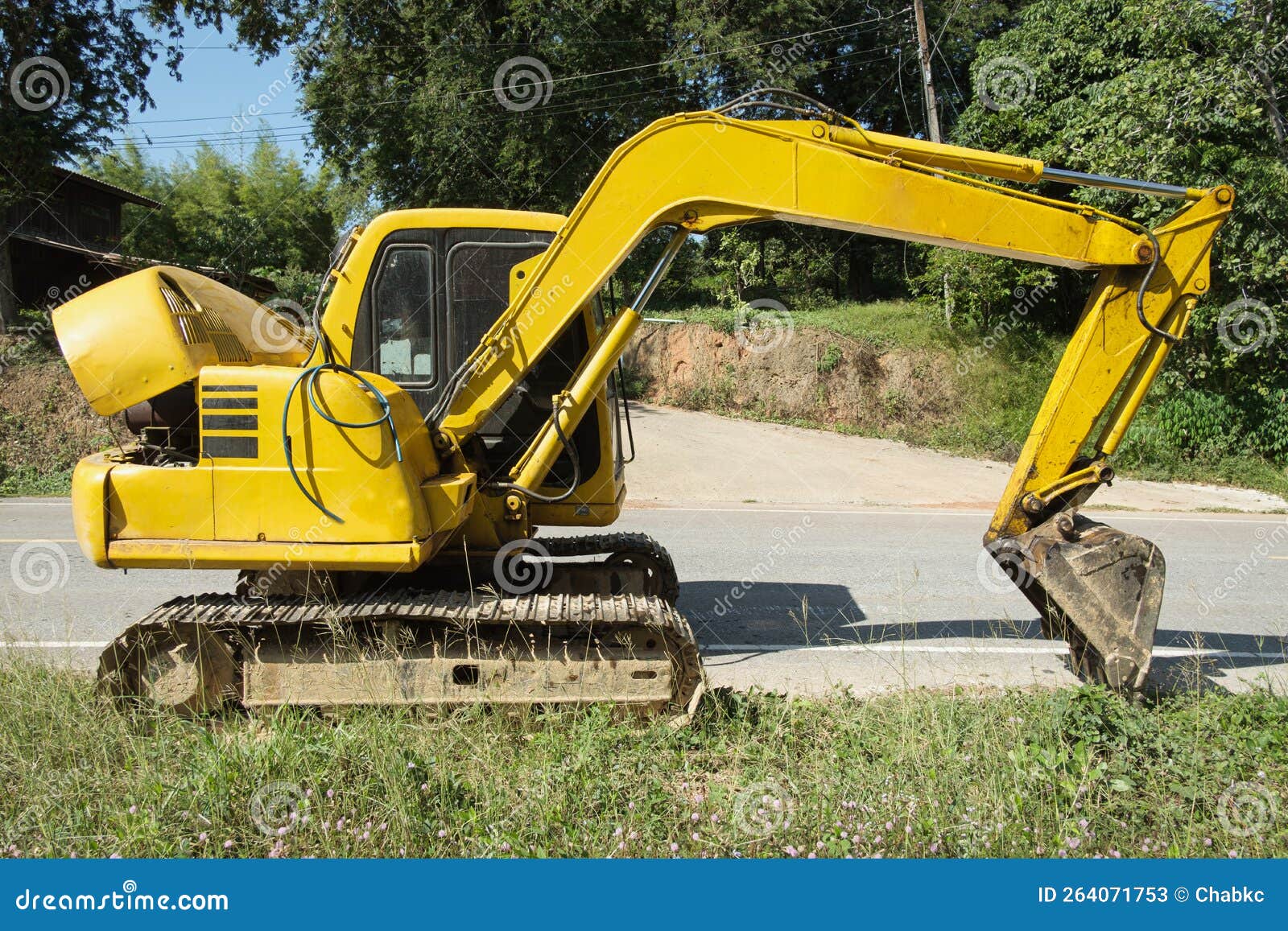 Mini crawler excavator. stock image. Image of hard, dirt - 264071753