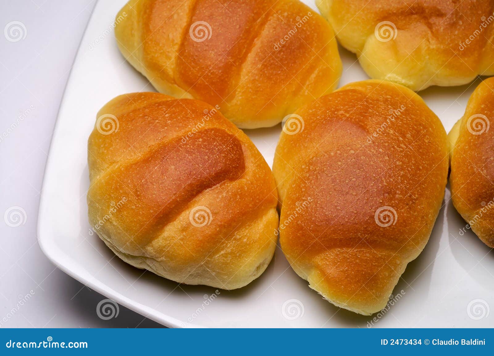 Mini croissant in a plate stock photo. Image of fresh - 2473434