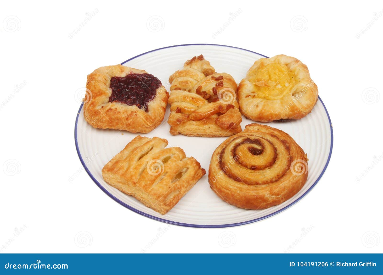 Mini Danish pastries stock photo. Image of custard, cinnamon - 104191206