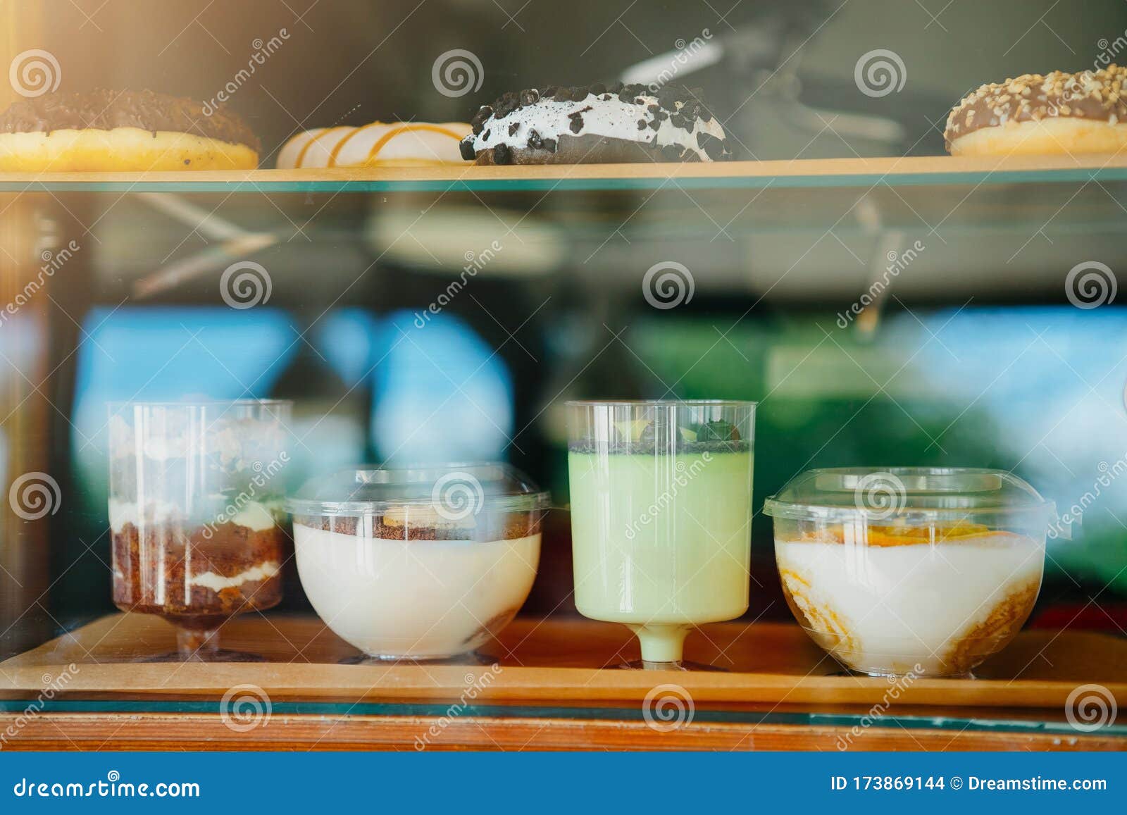 Mini Desserts Snacks in Plastic Cups. on the Table Stock Photo - Image ...