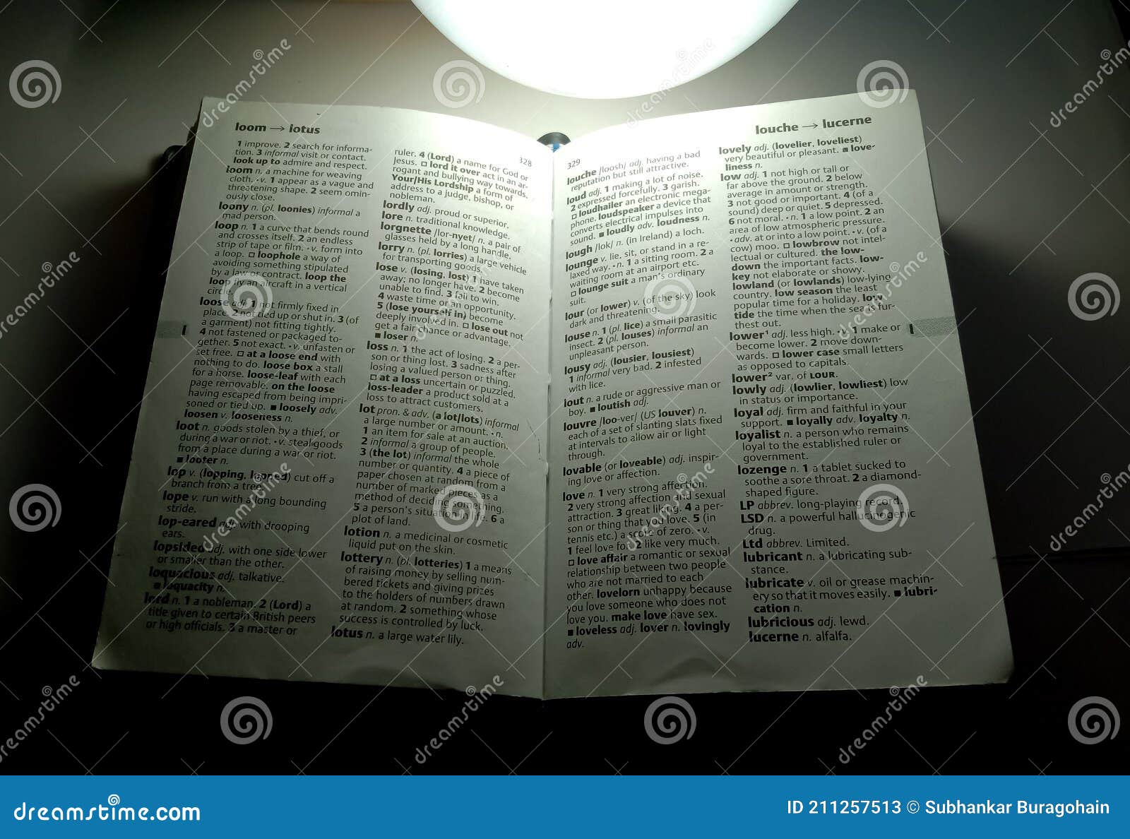 Mini Dictionary Captured with Pages Open Stock Image - Image of poster ...