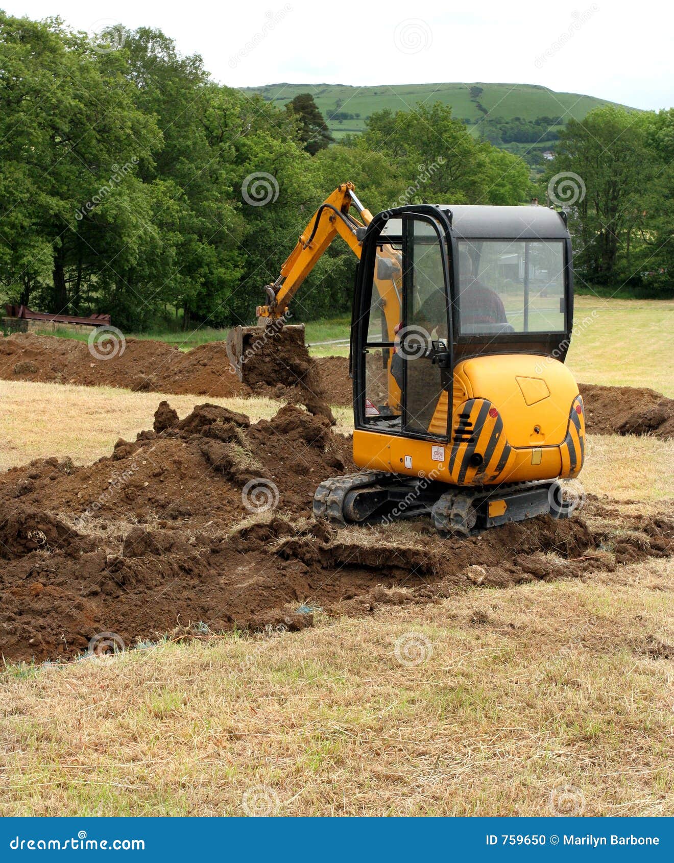 Mini Digger stock photo. Image of equipment, careful, male - 759650