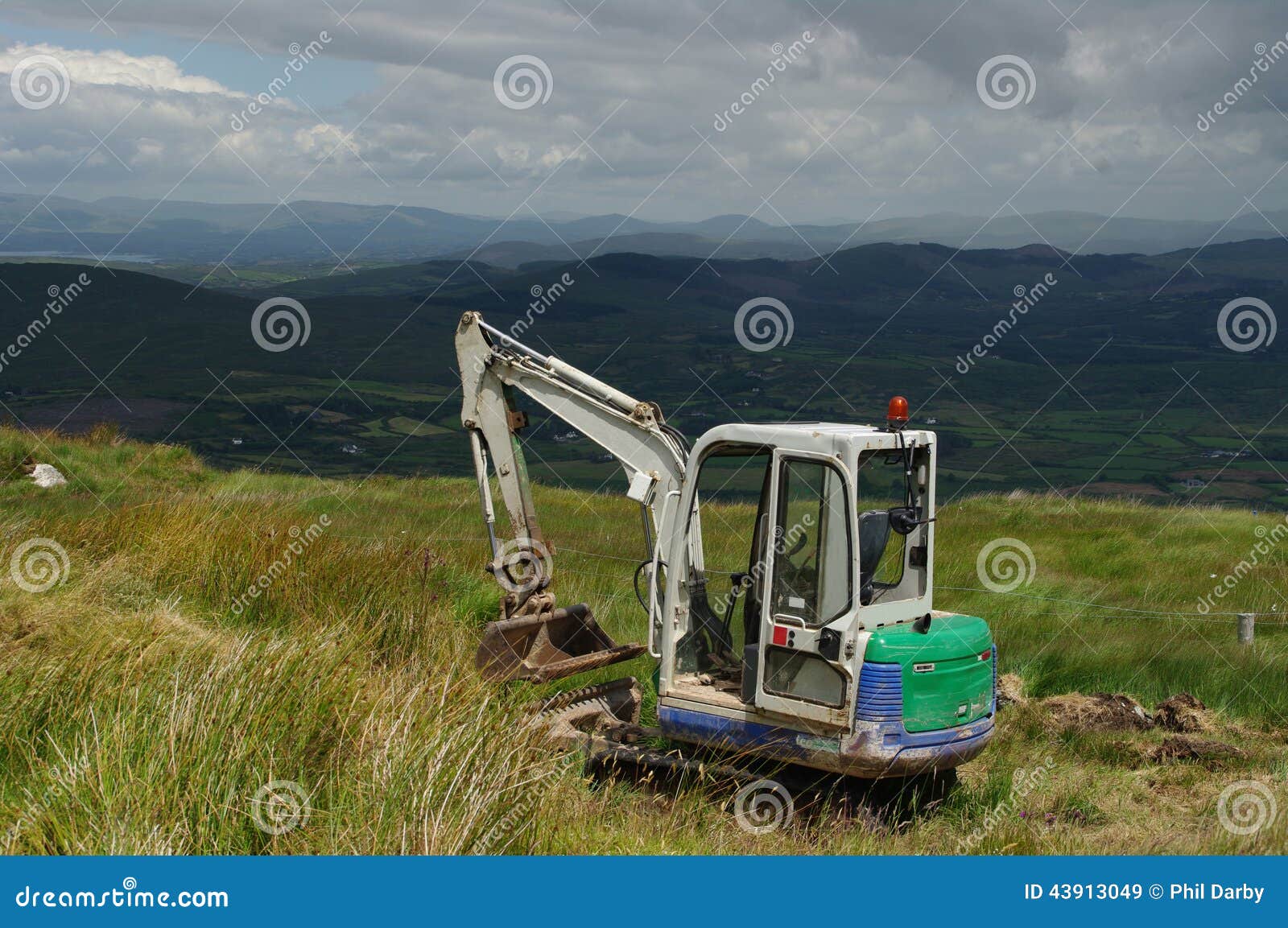 Mini Digger in the Mountains Editorial Stock Image - Image of ...