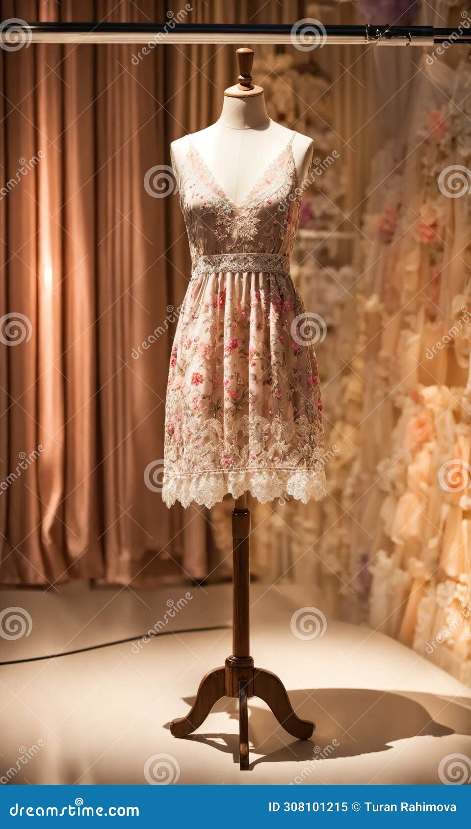 Mini Dress with Low Neckline on a Mannequin. Ai Generative Stock Image ...