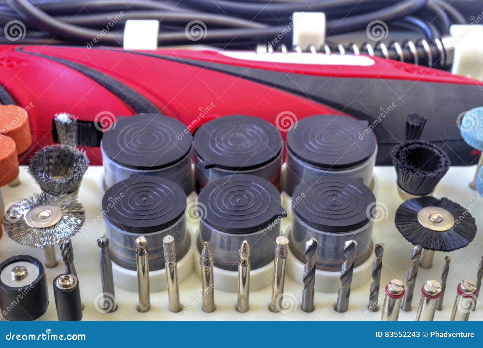 Mini Drill Machine with Set of Different Accessories Stock Image ...