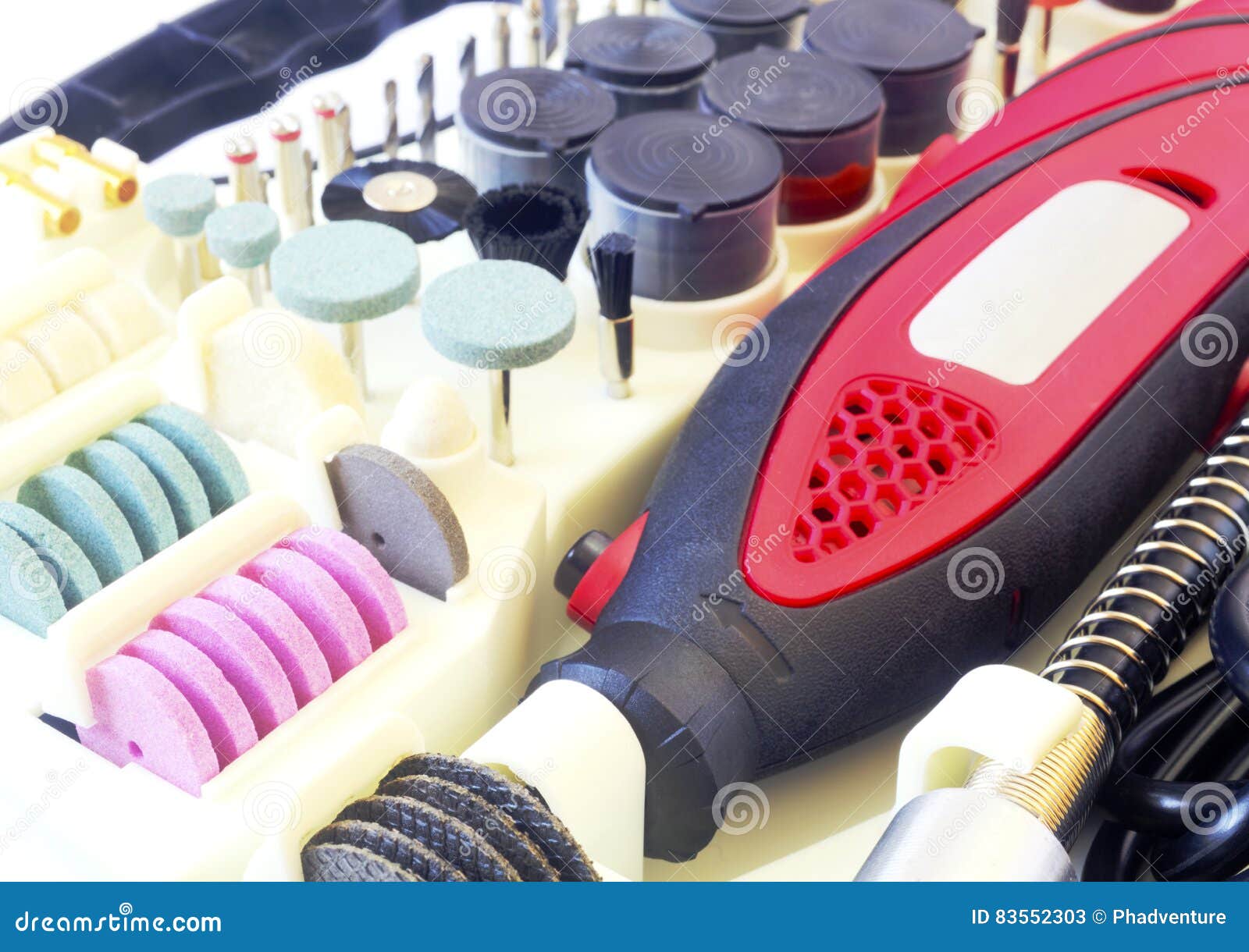 Mini Drill Machine with Set of Different Accessories Stock Image ...