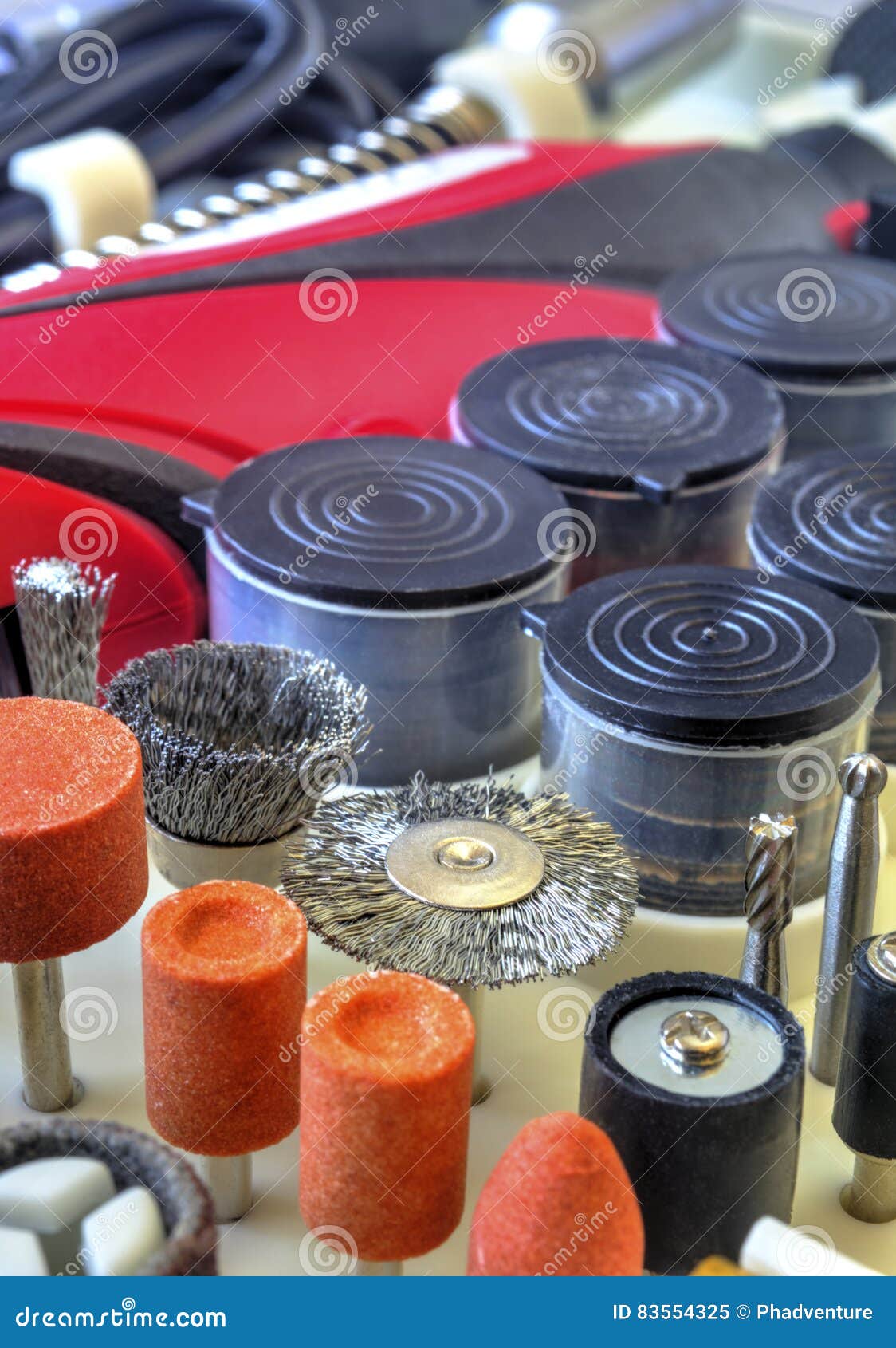 Mini Drill Machine with Set of Different Accessories Stock Image ...